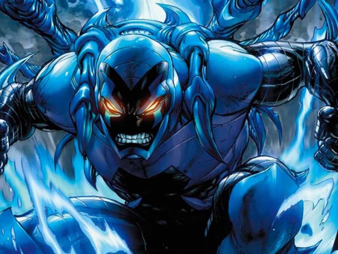 Blue Beetle - zdjęcia z planu filmu przedstawiają głównego bohatera w ...