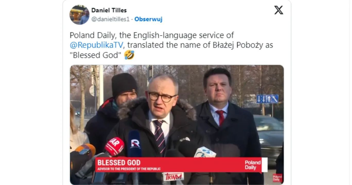 Angielskie tłumaczenie nazwiska Błażeja Pobożego to hit. Dodali ...