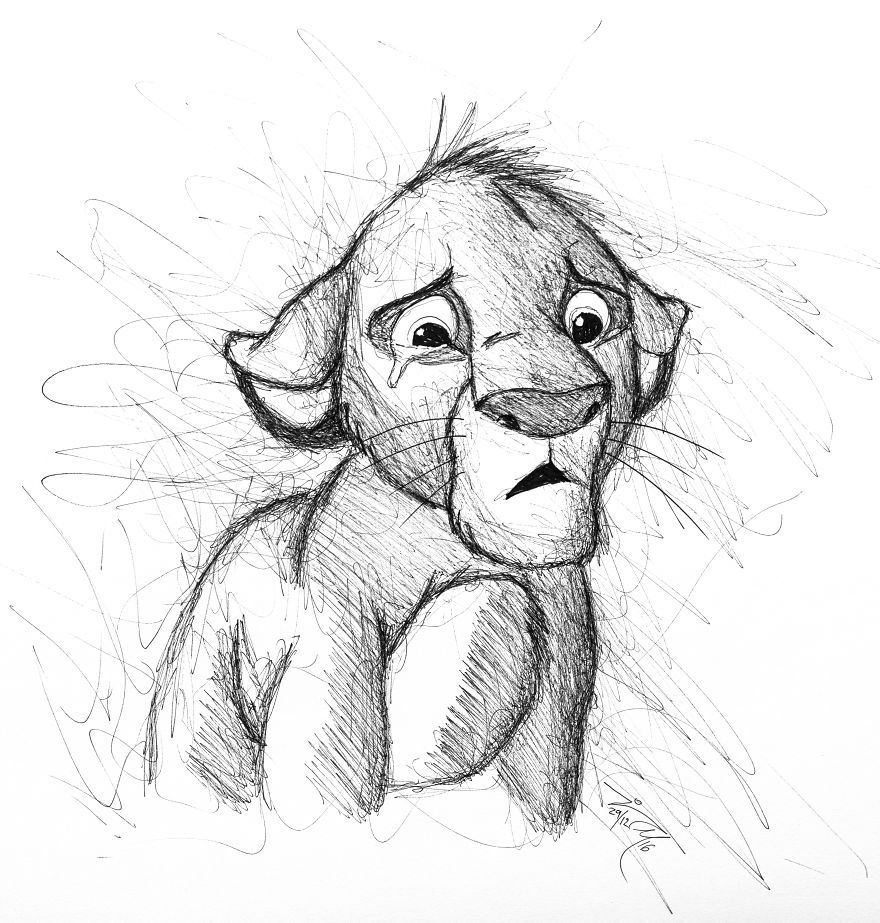 Artysta tworzy wizerunki bajkowych postaci za pomocą długopisów. Zobacz ...