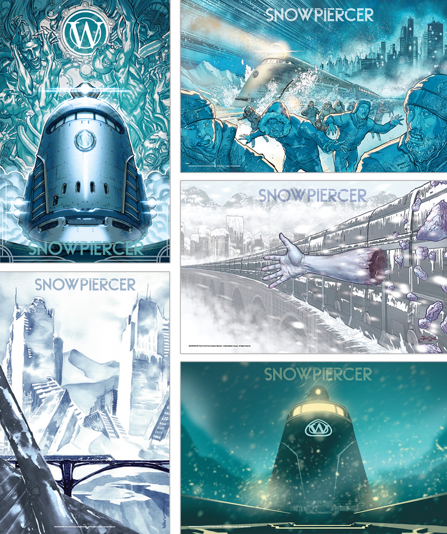 Snowpiercer - plakaty serialu sf autorstwa rysowników DC Comics