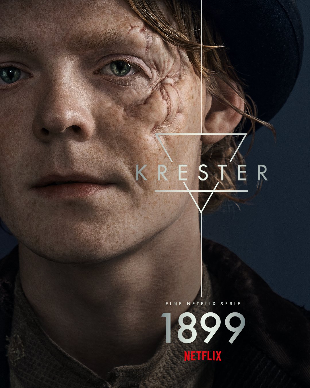 1899 - plakaty z bohaterami nowego serialu twórców Dark. Jest Maciej Musiał jako Olek