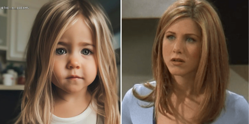 Przyjaciele: postacie z serialu jako małe dzieci. Sztuczna inteligencja ...